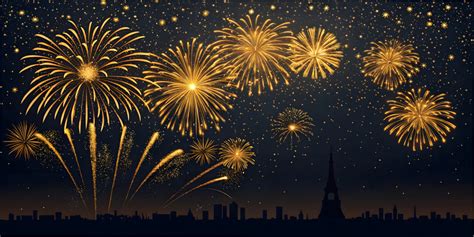 Happy New Year 2025 Celebration With Colorful Fireworks In The Light