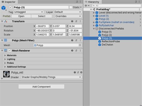 Prefab Workflow Issues Overrides Are Back Undo Broken Scene