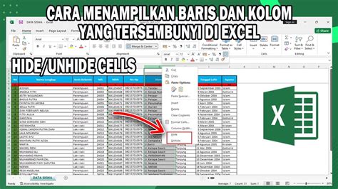 Cara Meyembunyikan Dan Menampilkan Kolom Dan Baris Di Microsoft Excel