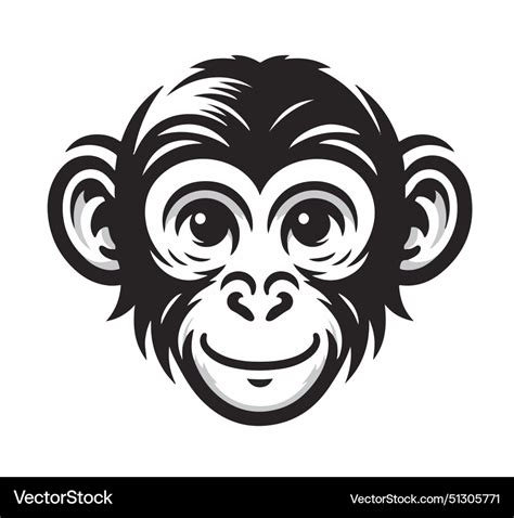 Playful Monkey Face Royalty Free Vector Image VectorStock