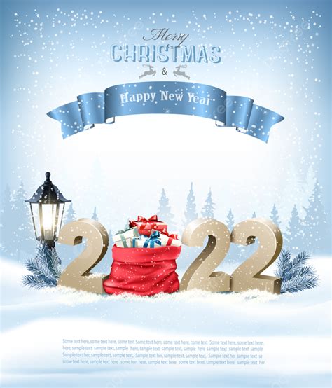 聖誕快樂 2022 年新年快樂橫幅範本下載，設計模板素材在線下載