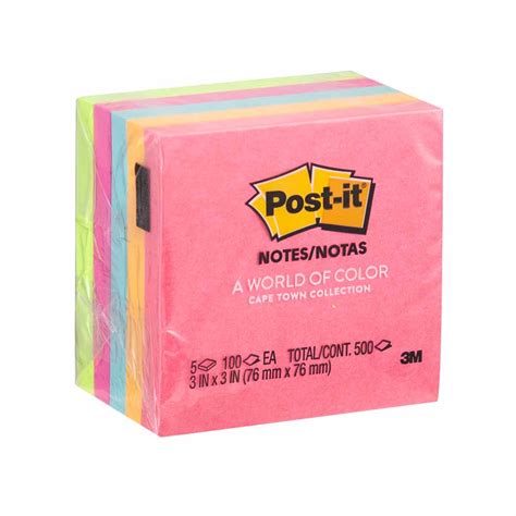 Notas Post It 654 5pk Neón 3x3 500un Oechsle