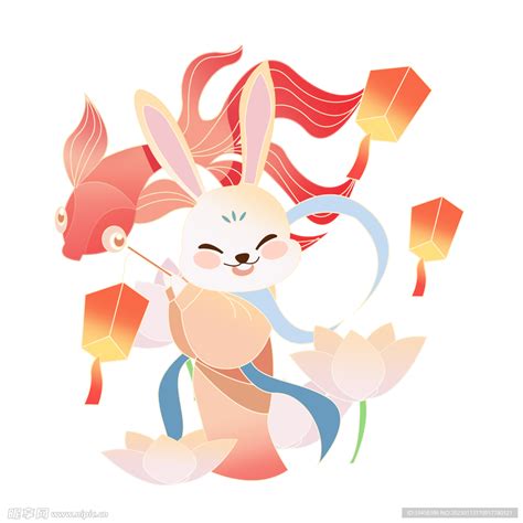 中秋节嫦娥玉兔设计图 卡通设计 广告设计 设计图库 昵图网