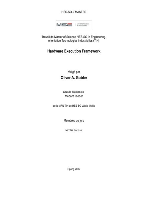 Pdf Hardware Execution Framework