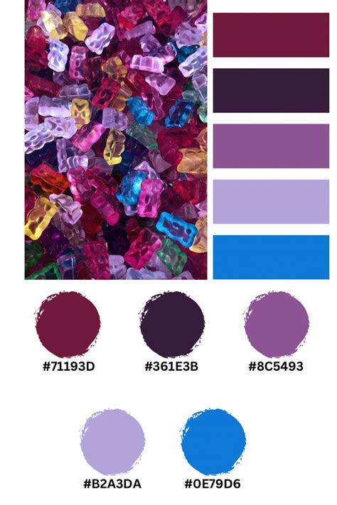 Gummy Bears Pink Purple Blue Hex Codes Hex Color Palette Green Colour Palette Blue Hex Code