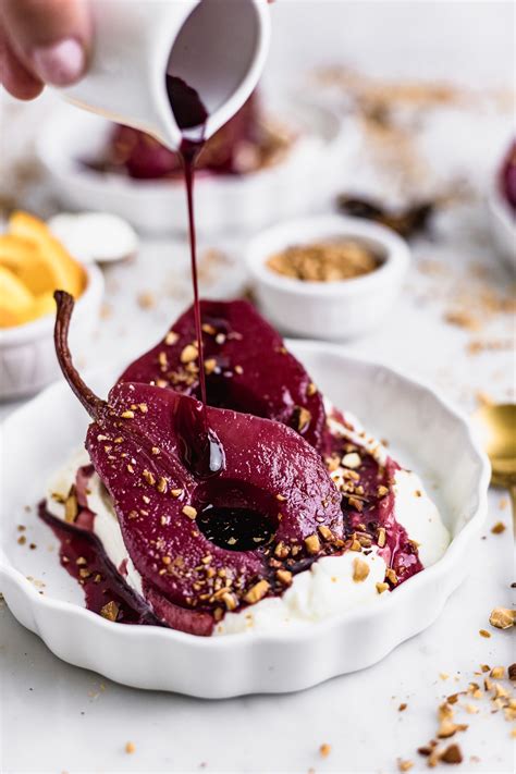 Red Wine Poached Pears Cravings Journal