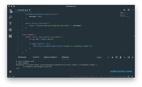 Java User Defined Or Custom Exception Example Codevscolor