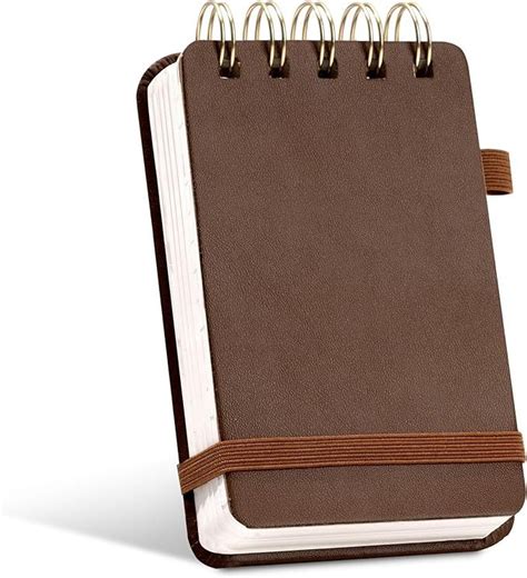 Yoment Small Notebooks 3x5 Leather Pocket Notepad 150 Pages Mini Top Spiral Notebook 100 Gsm