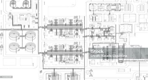 흰색 배경에 Lng 플랜트의 계획 3d 렌더링 설계도에 대한 스톡 사진 및 기타 이미지 설계도 청사진 공장 산업 건물 Istock
