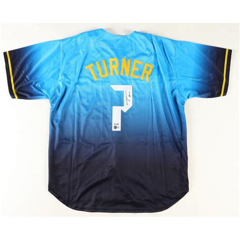 Trea Turner Signed Jersey Beckett And Turner Pristine Auction