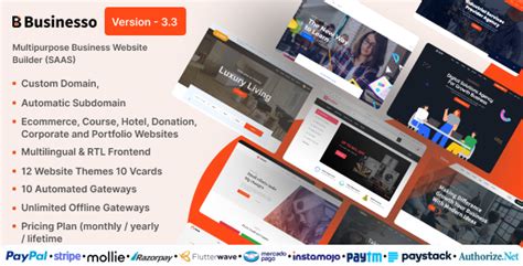 Businesso Multipurpose Website Builder Saas Multitenancy Rit Market