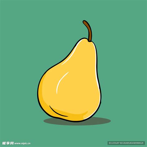 手绘黄梨卡通水果矢量插画设计图水果生物世界设计图库昵图网