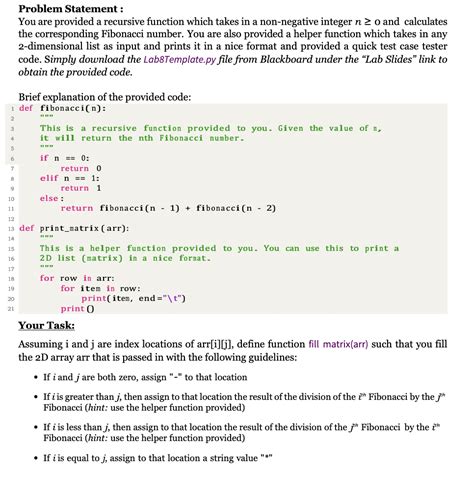 solved problem statement you are provided a recursive