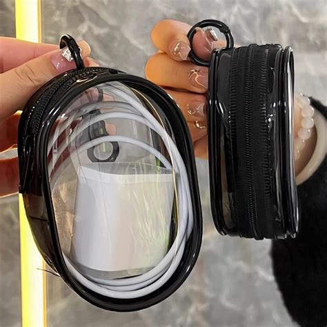 1pc Multifunctional Clear Data Cable Storage Box Outdoor Travel Headset