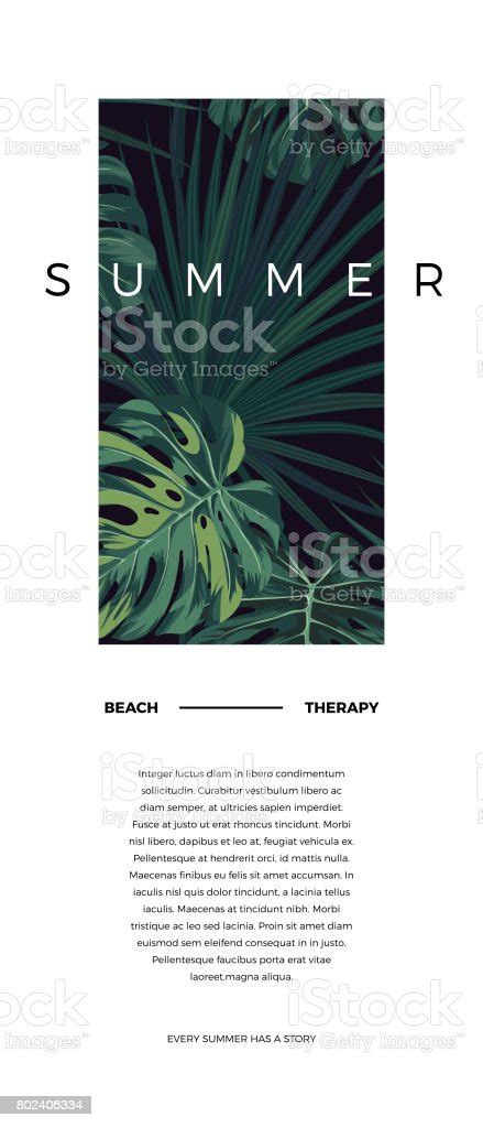 어두운 벡터 열 대 인쇄 술 엽서 디자인 녹색 정글 손바닥으로 나뭇잎 텍스트를 위한 공간 벡터에 대한 스톡 벡터 아트 및 기타