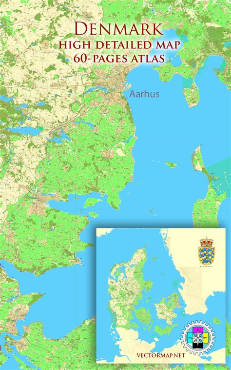 denmark tourist map multi page atlas contains 60 pages vector pdf