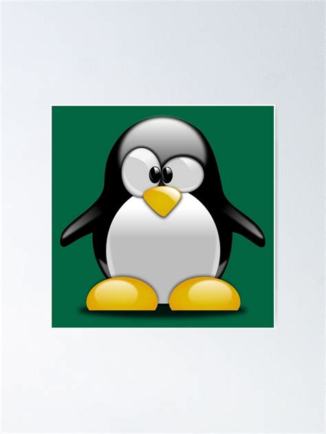 Penguin Tux Baby The Linux Mascot Green Background Poster For Sale By Keep In Mind Redbubble