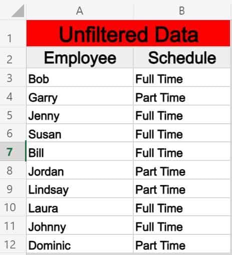 Using The Filter Function In Excel Single Or Multiple Conditions