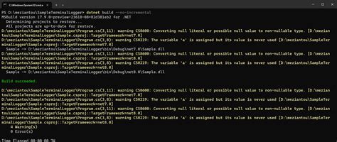 Enable The New Terminallogger In Net 8 Sdk Automatically Meziantous