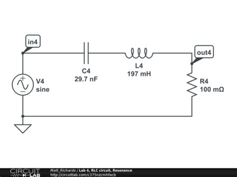 Lab RLC Circuit Resonance CircuitLab
