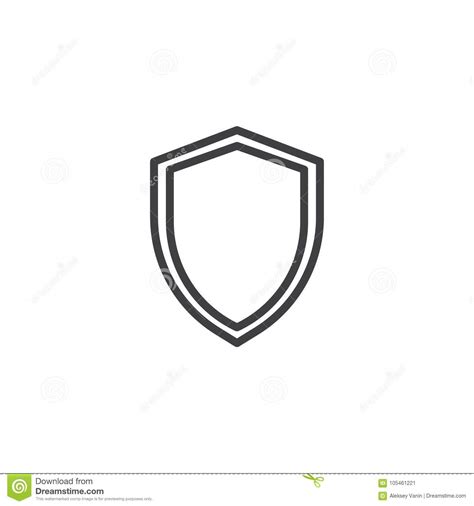 Security Shield Line Icon Stock Vector Illustration Of Protect 105461221