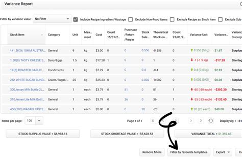 You Can Now Filter By Base Products In The Variance Report