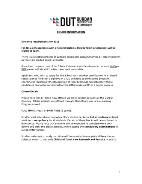 BTech Course Information