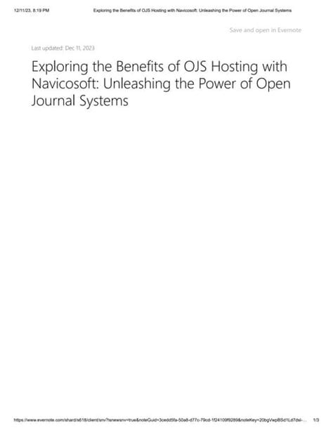 Ojs Hosting Or Open Journal Systems Hosting Pdf