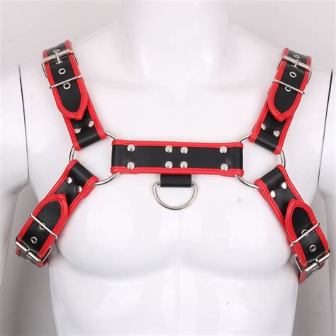 Men Lingerie Faux Leather Body Chest Harness Bondage Outfit Costume