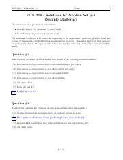 Problem Set Solutions Pdf ECN Problem Set Name ECN Solutions To Problem Set