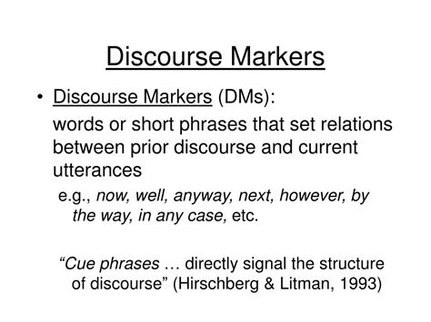 Ppt Pitch Accent On Discourse Marker And Discourse Construction