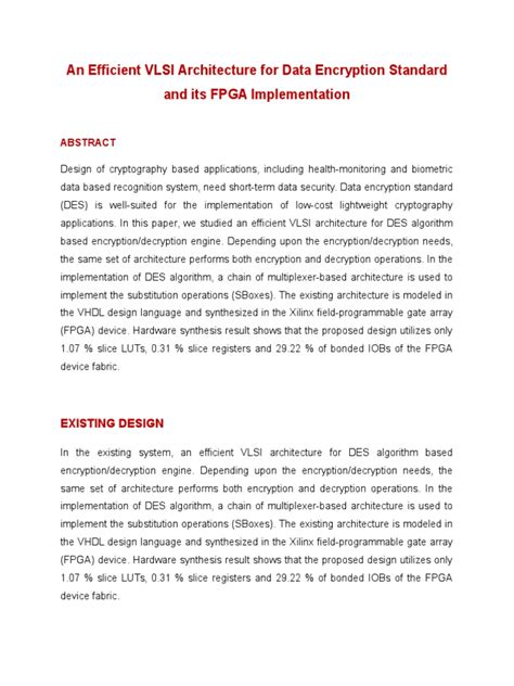 An Efficient Vlsi Architecture For Data Encryption Pdf Field Programmable Gate Array
