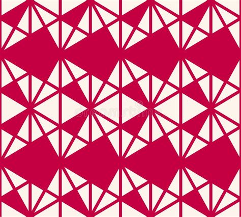 Vector Geometric Triangles Pattern Elegant Red And White Seamless