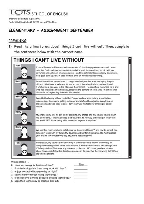 Assignment Elementary Worksheet Live Worksheets