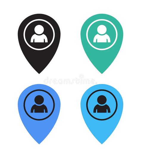 Vector User Location Pin Icon Set Profile Location Pin Symbols Stock Vector Illustration Of