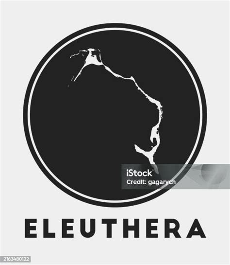 엘레우테라 아이콘입니다 섬 지도와 제목이 있는 둥근 로고 지도가 있는 세련된 Eleuthera 배지 벡터 일러스트 레이 션 개념에 대한 스톡 벡터 아트 및 기타 이미지