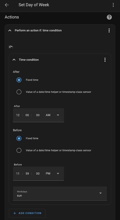 Day Of Week Using Ui Only Configuration Home Assistant Community