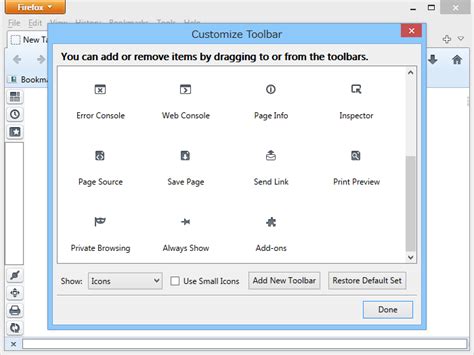 Vertical Toolbar Firefox Extension