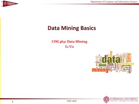Data Mining Basics Cisc4631 Presentation