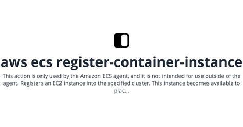 Aws Ecs Register Container Instance Fig