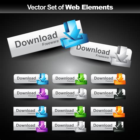 Shiny Web Buttons 220937 Vector Art At Vecteezy