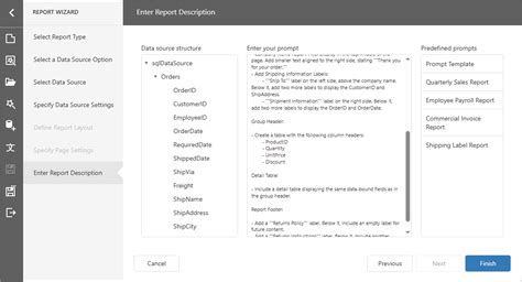 Generate Reports From Prompts Web Report Designer Ctp Net