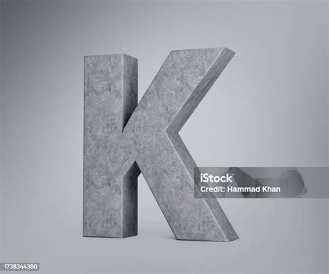3d 콘크리트 대문자 K 알파벳 K 회색 콘크리트 돌 회색 배경 3d 일러스트 레이 션으로 만든 알파벳 K에 대한 스톡 사진 및 기타 이미지 Istock