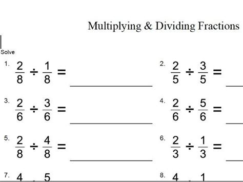 Tes Multiplying And Dividing Fractions Gcse Maths Worksheet Teaching Resources