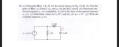 Solved 8 A Determine H S IC Is For The Circuit Shown In Chegg Com