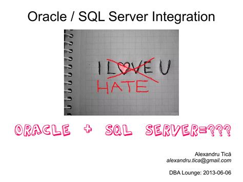 Oracle Sql Server Integration Ppt