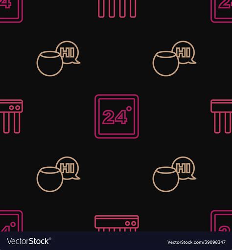 Set Line Router And Wi Fi Signal Voice Assistant Vector Image