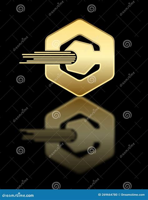 Stunning Golden Hexagonal Elegant Icon Stock Vector Illustration Of