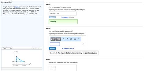 Solved The PV Diagram In Figure Shows A Cycle Of A Heat Chegg