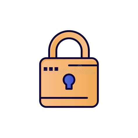 Lock Computing Locked Security Flat Color Icon Vector Icon Banner
